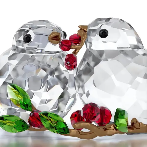 SWAROVSKI Idyllia Bird Couple And Berries - Red
