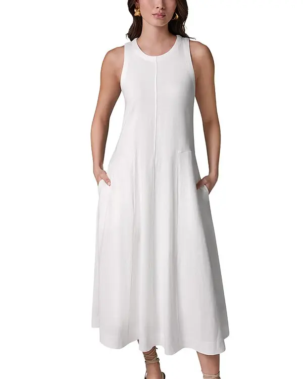DONNA KARAN WEEKEND Sleeveless Midi Dress - Cream