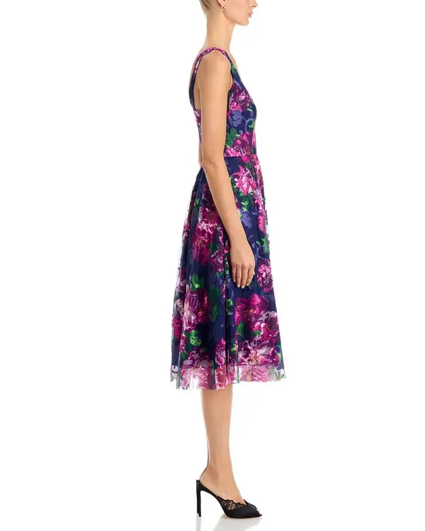 Eliza J Floral V Neck Sleeveless Dress