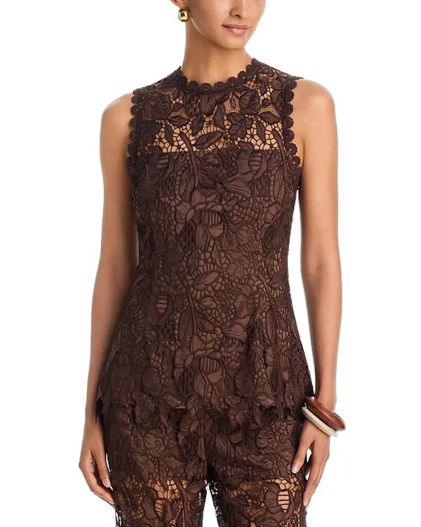 Aqua Lace Sleeveless Tunic Top