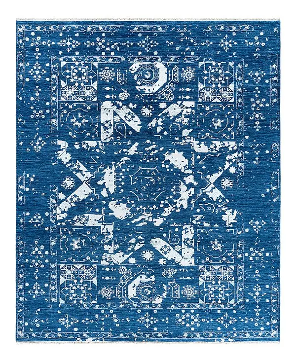 Bloomingdale'S Indo Ikat M7033 Area Rug, 8'2 X 9'10 - Navy