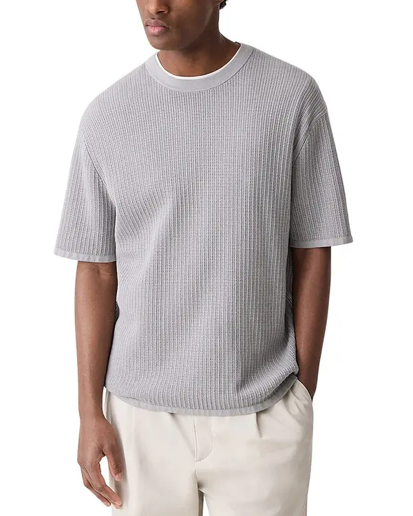 Theory Tactile Mesh Crewneck T-shirt - New Dark Vapor