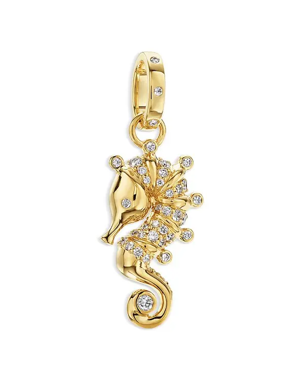 Temple St. Clair 18k Yellow Diamond Seahorse Pendant, 0.35 Tcw - Gold