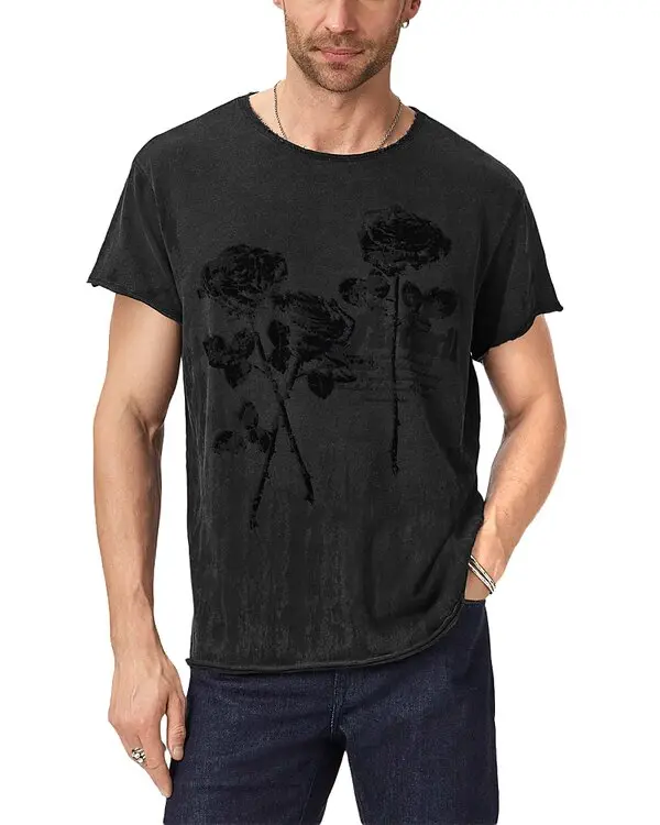 John Varvatos Short Sleeve Raw Edge Relaxed Fit Tee