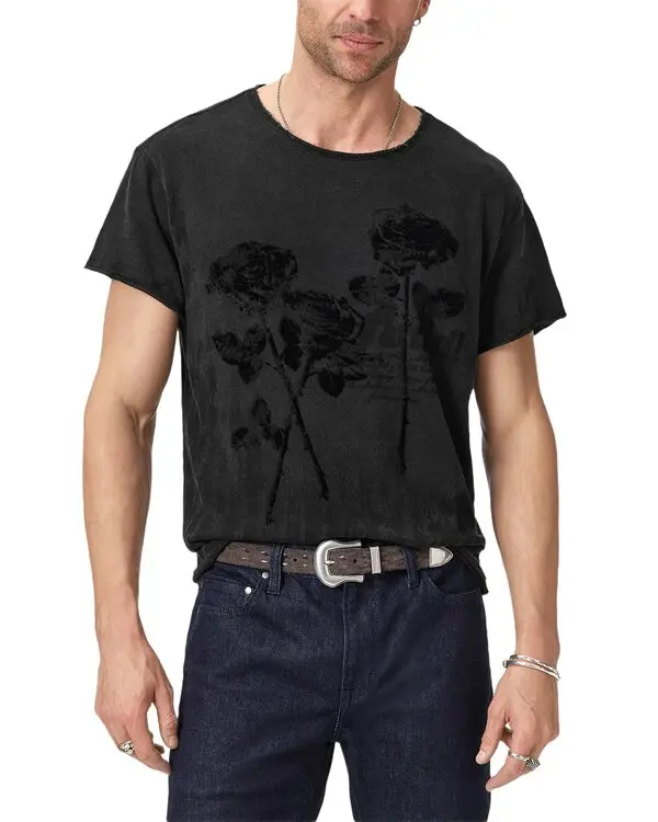 John Varvatos Short Sleeve Raw Edge Relaxed Fit Tee