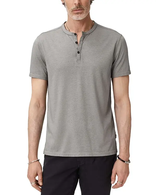 John Varvatos Duke Short Sleeve Henley - Grey Sky