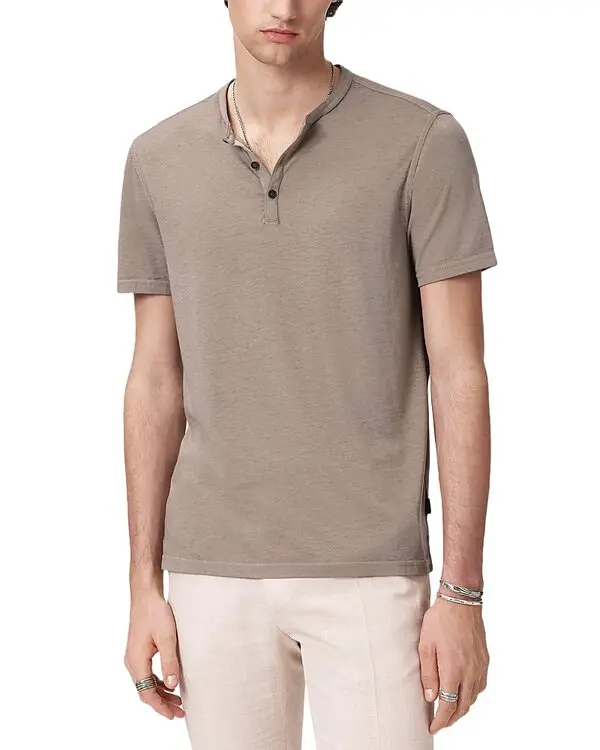 John Varvatos Duke Short Sleeve Henley - Haze Grey