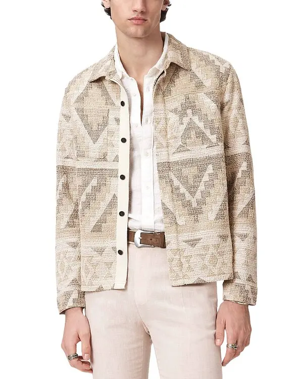 John Varvatos Byrne Geometric Pattern Long Sleeve Jacket