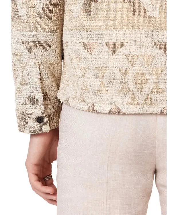 John Varvatos Byrne Geometric Pattern Long Sleeve Jacket