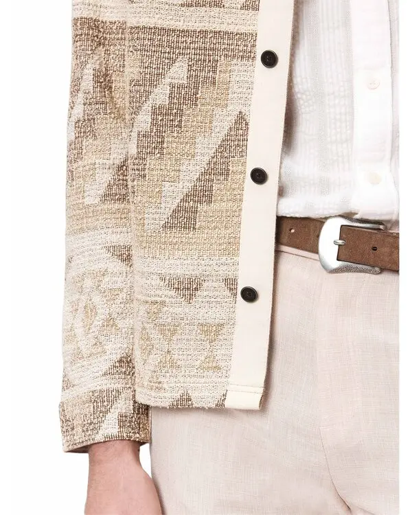 John Varvatos Byrne Geometric Pattern Long Sleeve Jacket