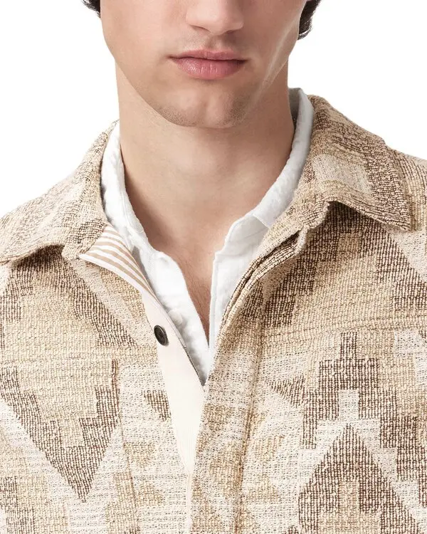 John Varvatos Byrne Geometric Pattern Long Sleeve Jacket