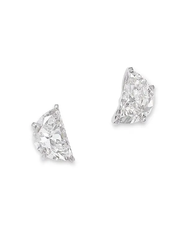 Bloomingdale'S Certified Lab Grown Diamond Half Moon Solitaire Stud Earrings In 14k 2.0 Tcw - White Gold