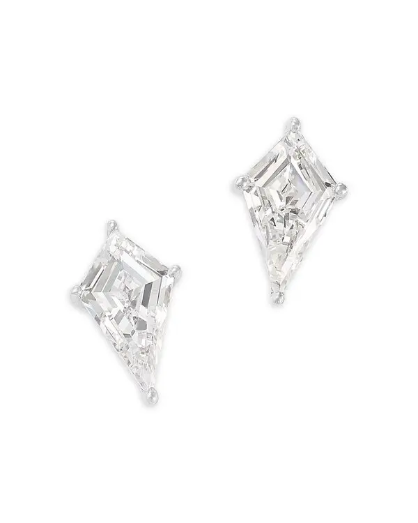 Bloomingdale'S Certified Lab Grown Diamond Kite Solitaire Stud Earrings In 14k 2.0 Tcw - White Gold
