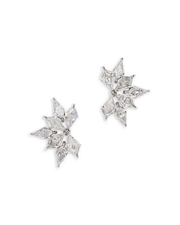 Bloomingdale'S Certified Lab Grown Diamond Kite Curved Cluster Stud Earrings In 14k 1.75 Tcw - White Gold