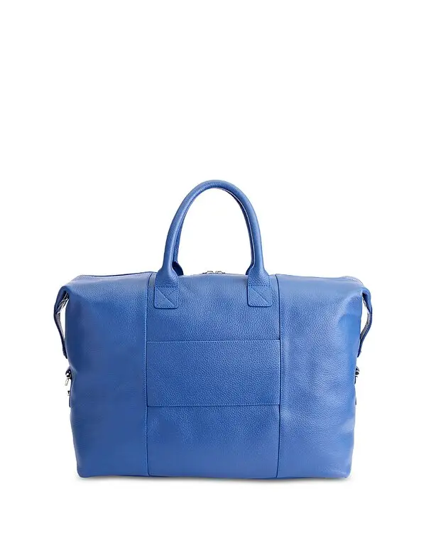 ROYCE NEW YORK Leather Messenger Bag - Cobalt Blue