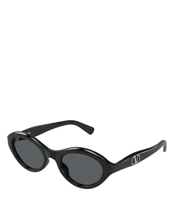 Valentino Garavani Oval Sunglasses, 52mm - Black