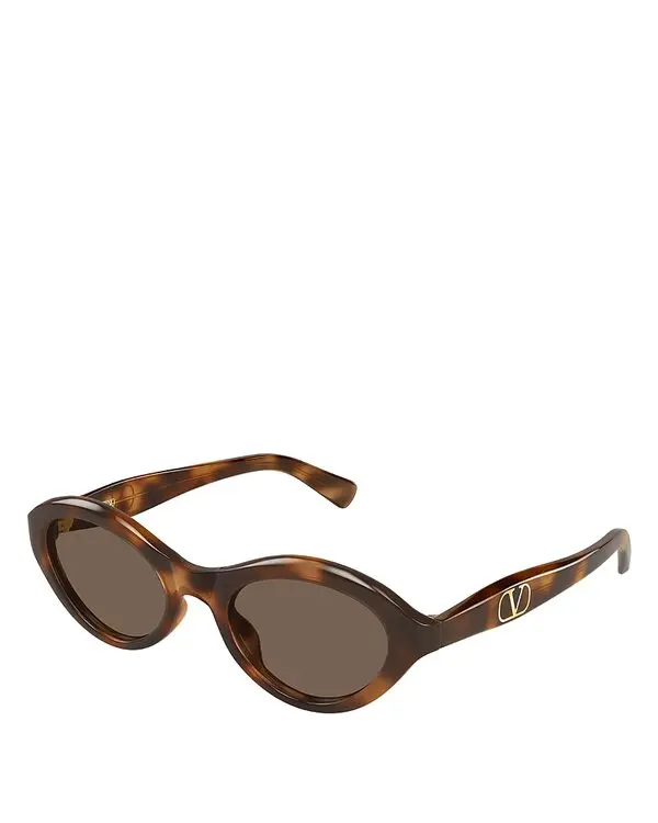 Valentino Garavani Oval Sunglasses, 52mm - Havana