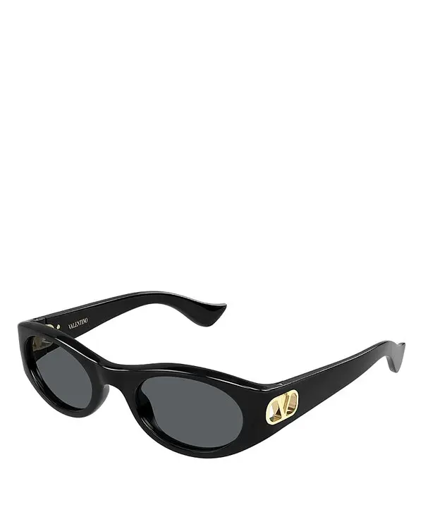 Valentino Garavani Oval Sunglasses, 52mm - Black