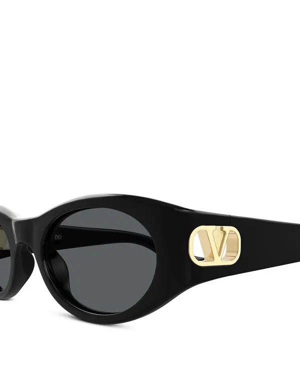 Valentino Garavani Oval Sunglasses, 52mm - Black