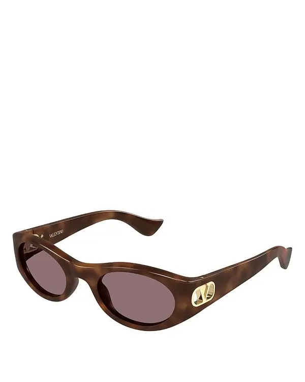 Valentino Garavani Oval Sunglasses, 52mm - Havana