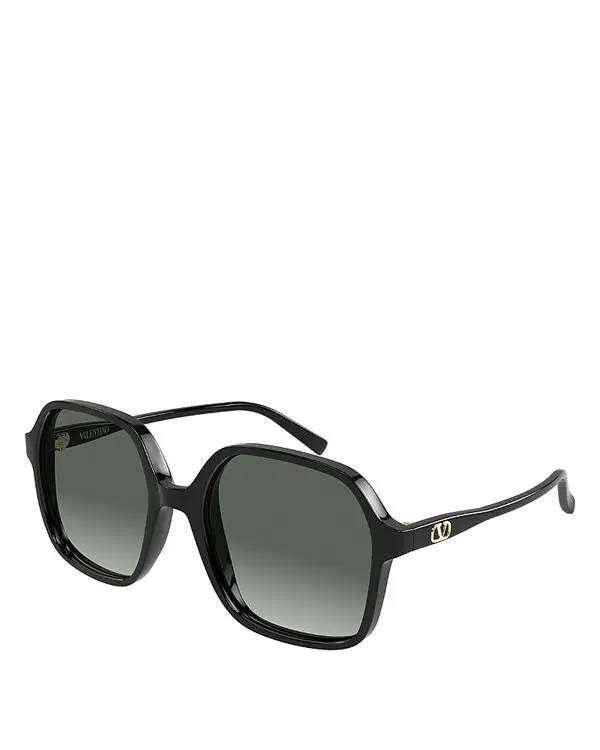 Valentino Garavani Geometric Sunglasses, 56mm - Black