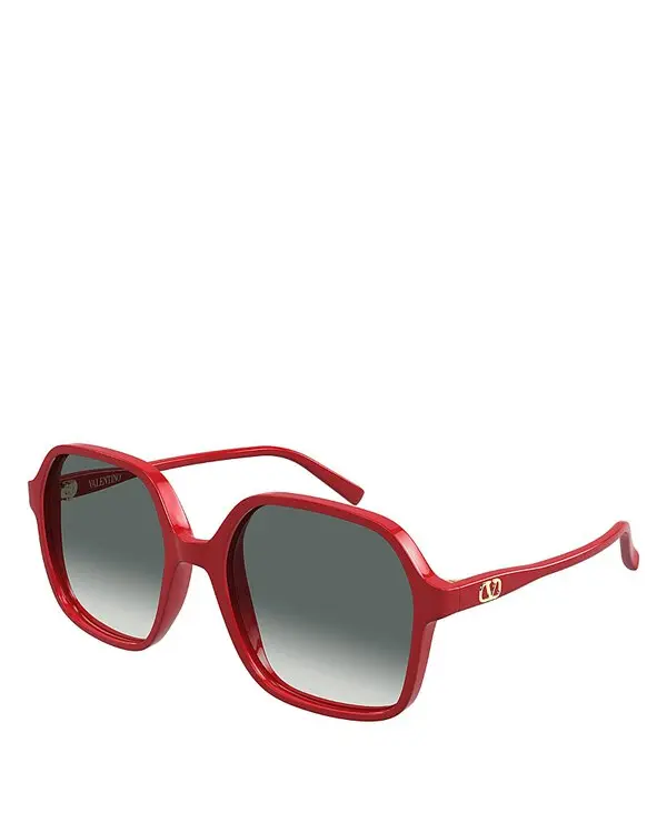 Valentino Garavani Geometric Sunglasses, 56mm - Red