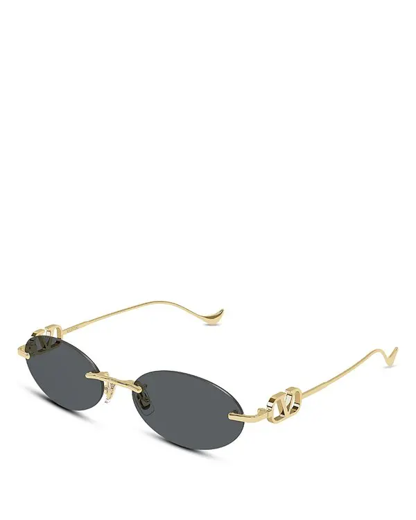 Valentino Garavani Oval Sunglasses, 53mm - Gold