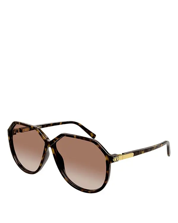 Valentino Garavani Geometric Sunglasses, 61mm - Havana