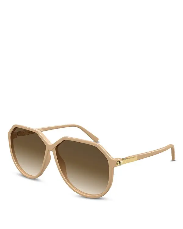 Valentino Garavani Geometric Sunglasses, 61mm - Nude
