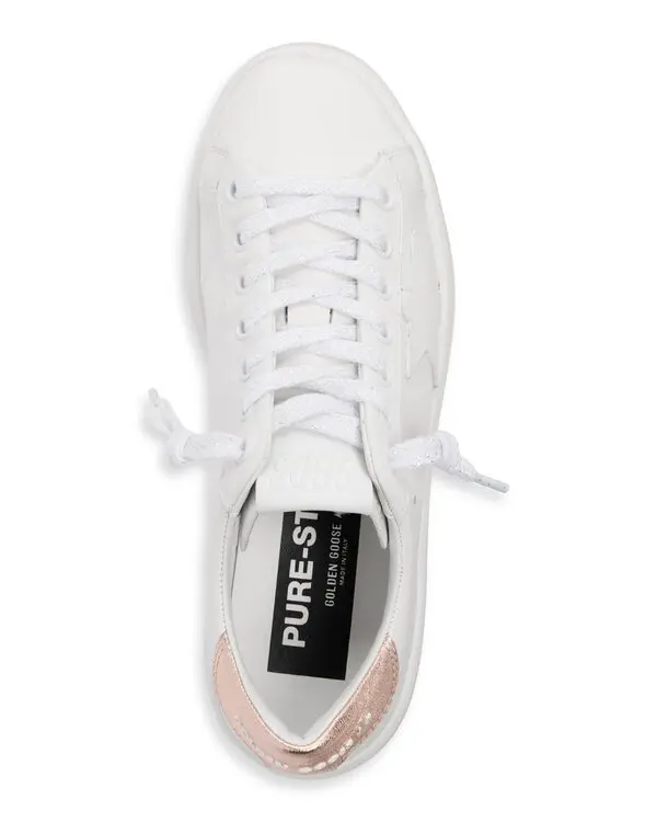GOLDEN GOOSE Pure Star Leather Sneakers - White/peach