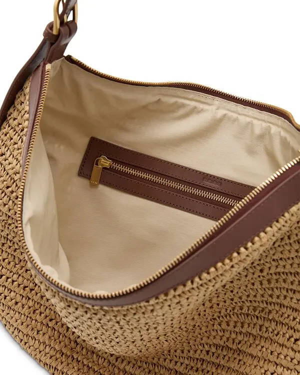 REISS Margot Raffia Effect Shoulder Bag