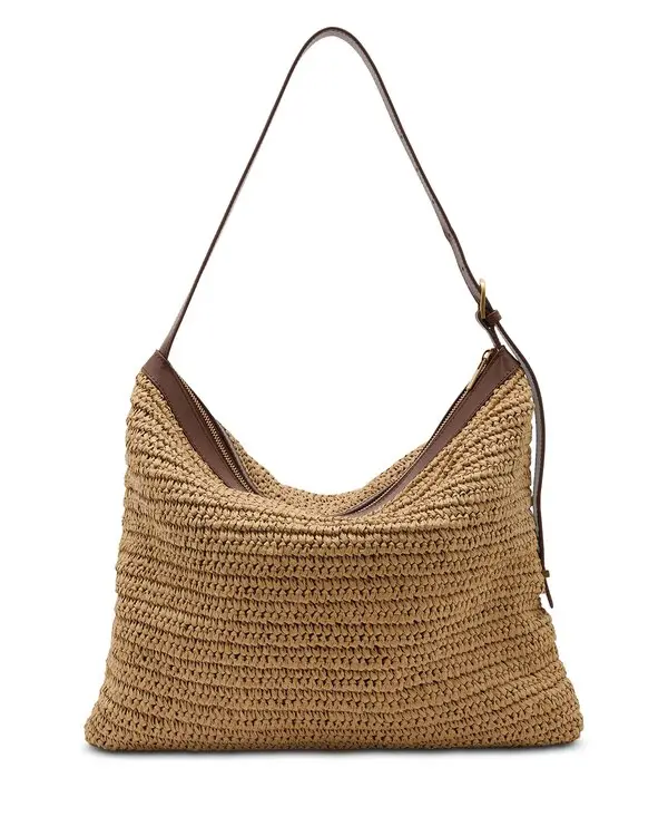 REISS Margot Raffia Effect Shoulder Bag