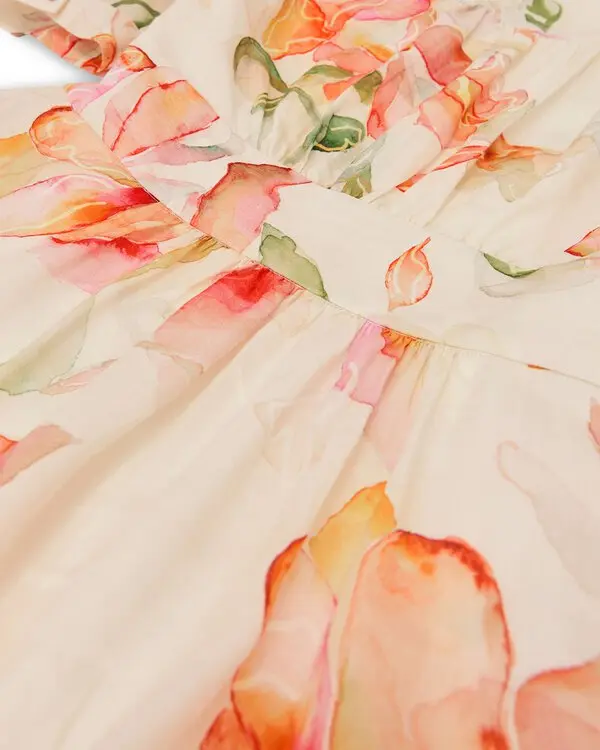 REISS Poppy Floral Print Midi Dress