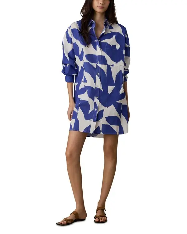 Faherty Brand Printed Cotton Shirt Dress