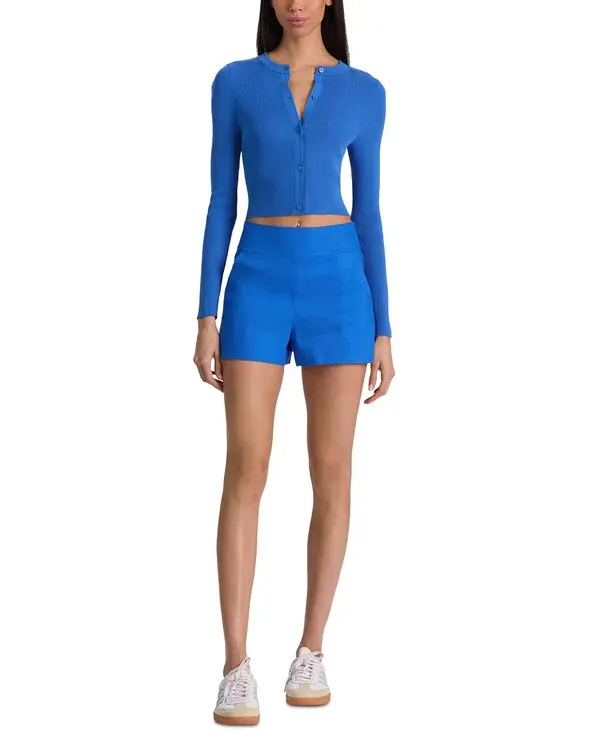 Alice + Olivia Donald High Rise Shorts - Blue Iris