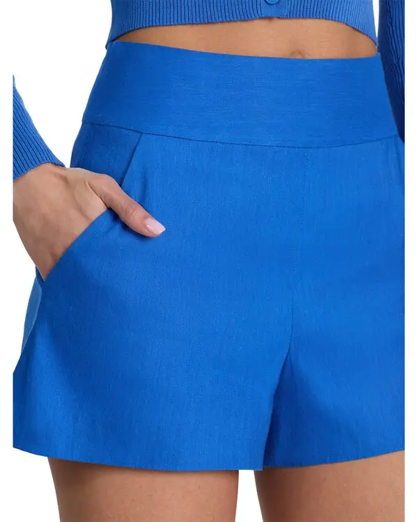 Alice + Olivia Donald High Rise Shorts - Blue Iris