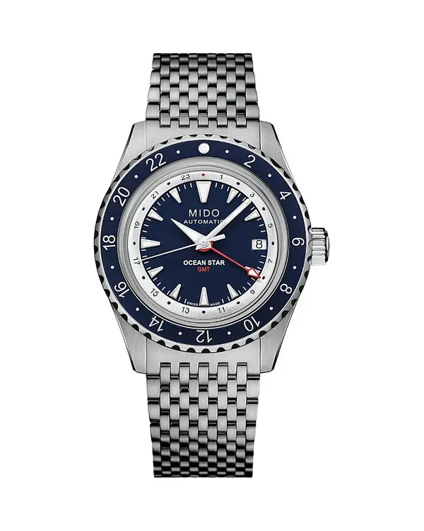 MIDO Ocean Star Gmt Automatic Watch - Blue And Silver