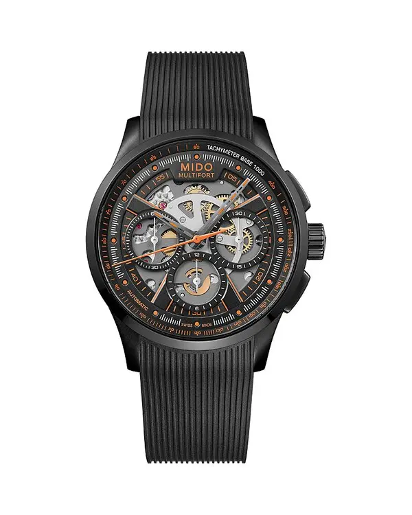 MIDO Multifort Skeleton Chronograph Watch - Black