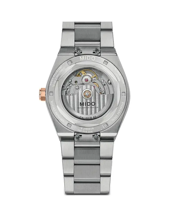 MIDO Multifort Automatic Watch With Stainless Steel And Rose Gold Tone Bracelet