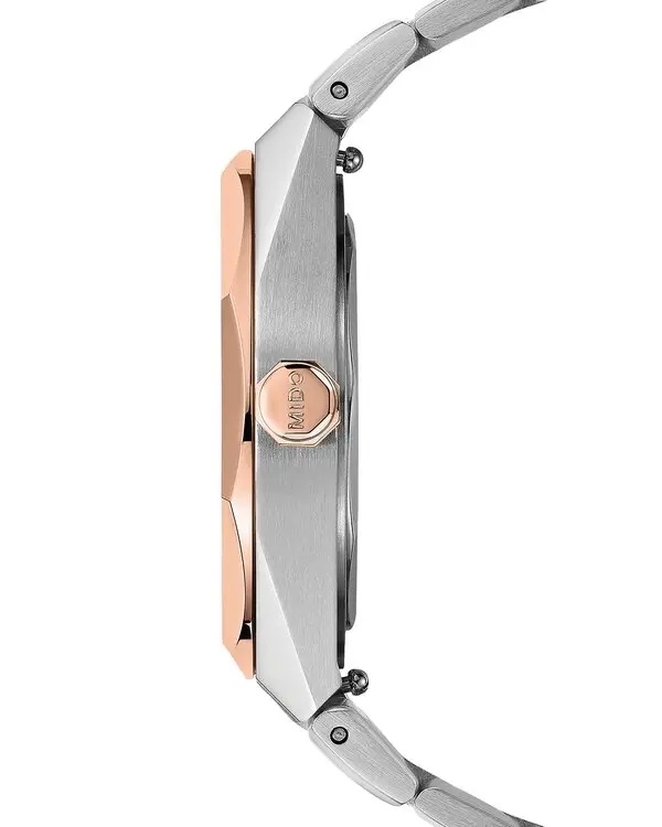 MIDO Multifort Automatic Watch With Stainless Steel And Rose Gold Tone Bracelet