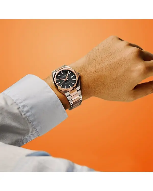 MIDO Multifort Automatic Watch With Stainless Steel And Rose Gold Tone Bracelet