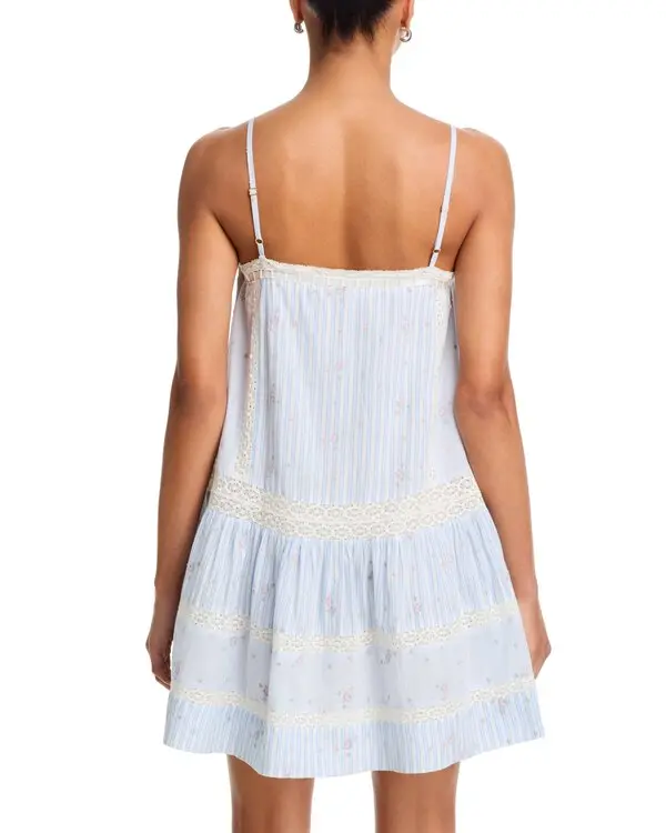 LoveShackFancy Vionett Embroidered Floral Mini Dress