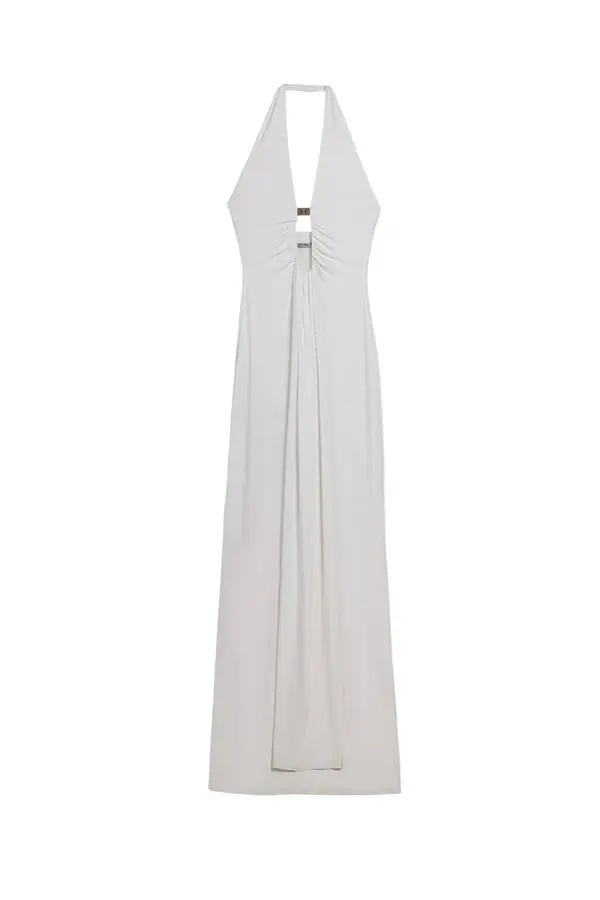 NOCTURNE Draped Buckle Detail Maxi Dress