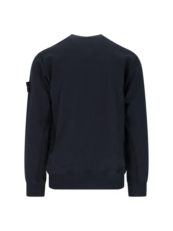 Stone Island Compass Patch Crewneck Sweatshirt - Blue