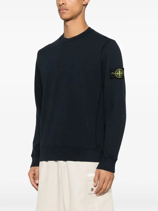 Stone Island Compass Patch Crewneck Sweatshirt - Blue