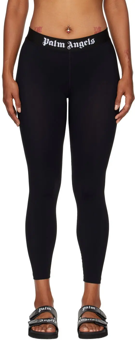 Palm Angels Logo-waistband Cropped Legging