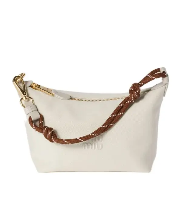 Miu Miu Gabardine Sachet Bag - Plaster White/chalk White