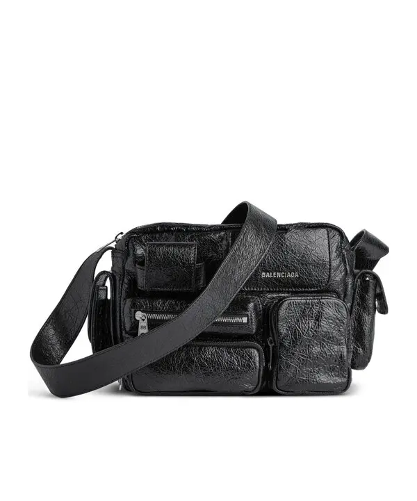 Balenciaga Superbusy Camera Bag With Silver Foil Logo
