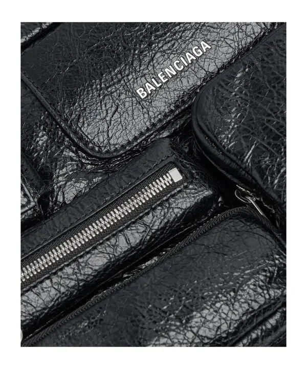 Balenciaga Superbusy Camera Bag With Silver Foil Logo