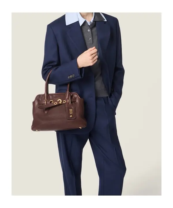 Miu Miu Aventure Nappa Leather Bag - Brown